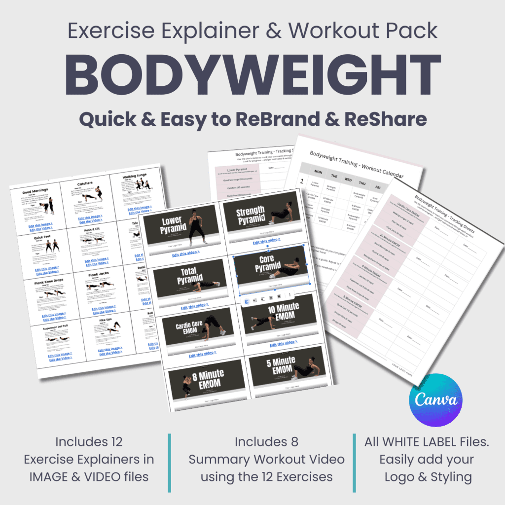 BODYWEIGHT: Exercise Explainer & Workout Pack | White Label Workouts