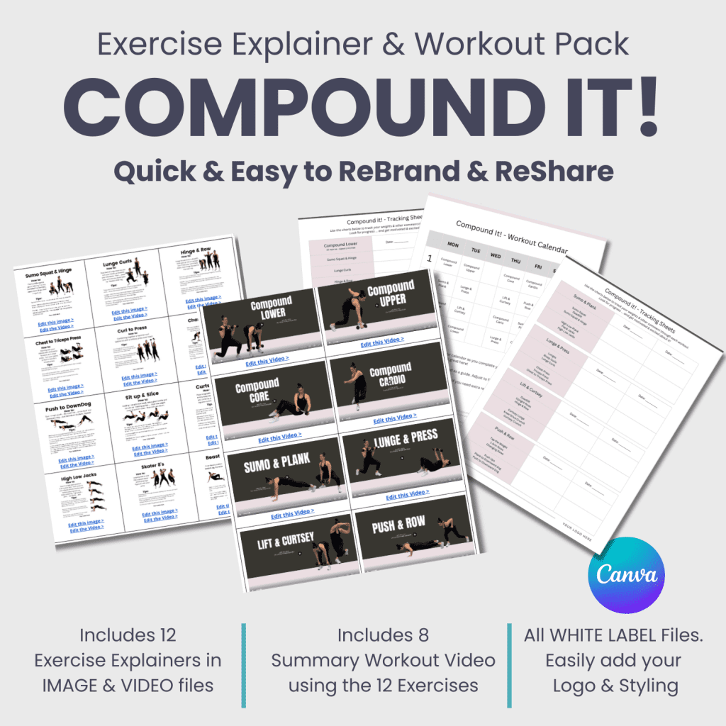 COMPOUND IT: Exercise Explainer & Workout Pack | White Label Workouts